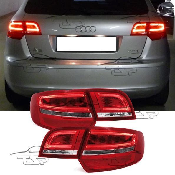 PAIR OF RED Led Bar Rear Lights For Audi A3 8P 8Pa 04-08 Sportback £289 ...