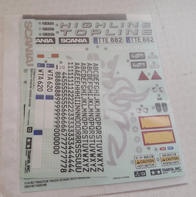 TAMIYA SCANIA DECALS for Radio Controlled Truck 1/14 Scale £20.00 ...