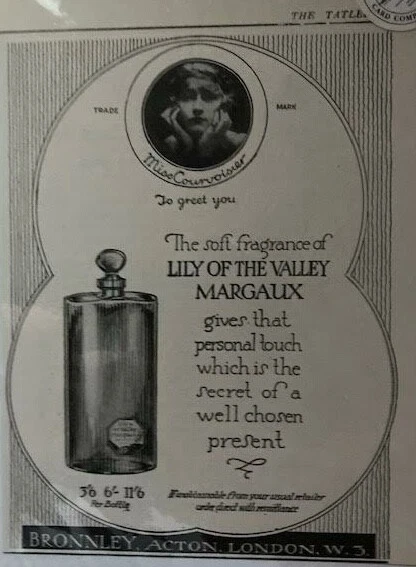 ORIGINAL VINTAGE SMALL Perfume Advert 1920's Lily of the Valley Margaux ...