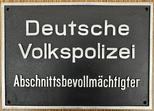 ABV SCHILD DDR Deutsche Volkspolizei Ostalgie Aluschild Gußschild EUR ...
