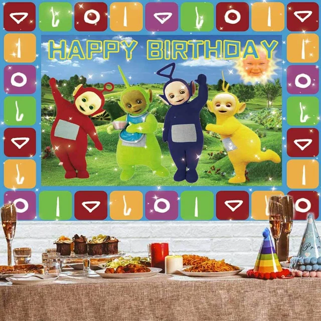 TELETUBBIES HAPPY BIRTHDAY Backdrop Banner Background Cartoon Vinyl ...