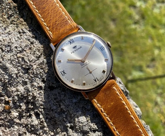 MENS VINTAGE PERONA 17 jewels manual wind watch from 1960's. £160.00 ...