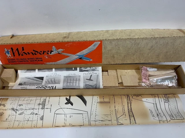 LARGE VINTAGE MARK'S Models Giant WANDERER Balsa Wood R/C Model ...