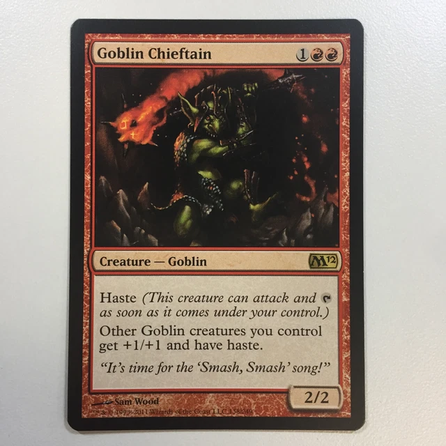GOBLIN CHIEFTAIN X2 M11/M12 Magic the Gathering légèrement joué anglais ...