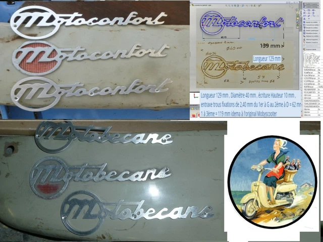 MONOGRAM LOGO ACRONYM Motobecane scooter moby mobyscooter badge £12.26 ...