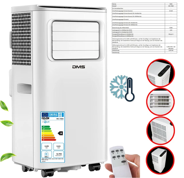 CLIMATISEUR MOBILE DMS® 7000 BTU 2kW 3 en 1 climatiseur climatiseur EEK ...