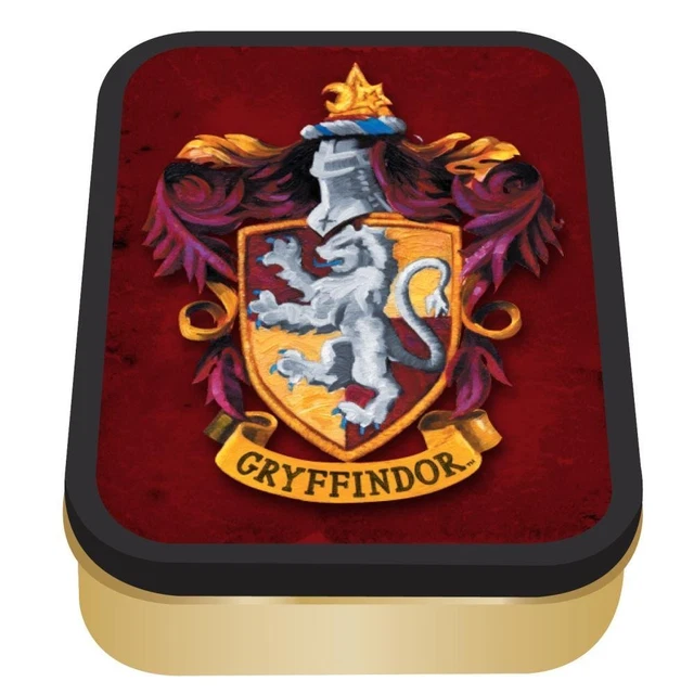 HARRY POTTER METAL Collectors Tin Box Gryffindor Crest Badge House ...