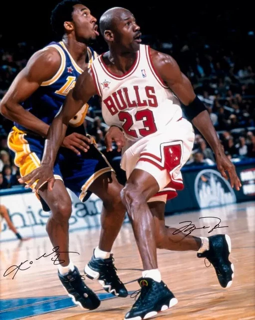 MICHAEL JORDON FORMATO Baloncesto Jugador Reimpresión Foto Firmado 11 ...