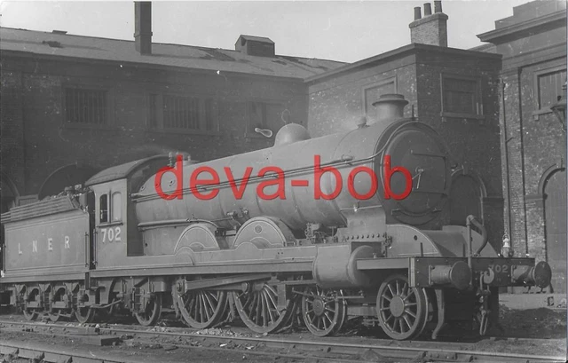 RAILWAY PHOTO LNER C6 702 Darlington Shed NER Worsdell V Atlantic Loco ...