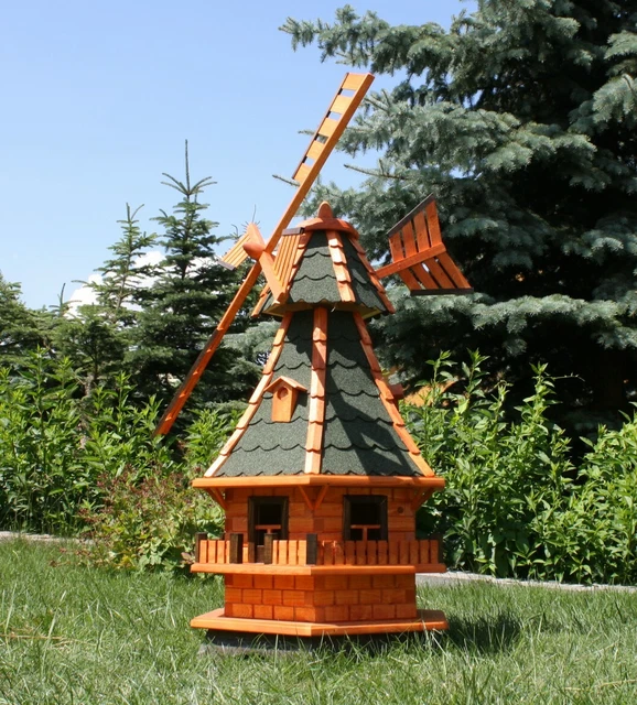 MULINO A VENTO grande 1,30 m per giardino, mulini a vento con solare ...
