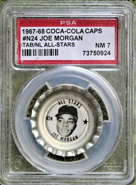1967-68 COCA-COLA CAPS N24 Joe Morgan Tab NL All-Stars PSA 7 Seulement ...