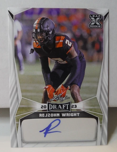 AUTOGRAPHE AUTOMATIQUE 2023 Leaf Draft Rejzohn Wright recrue RC #BA-RW1 ...