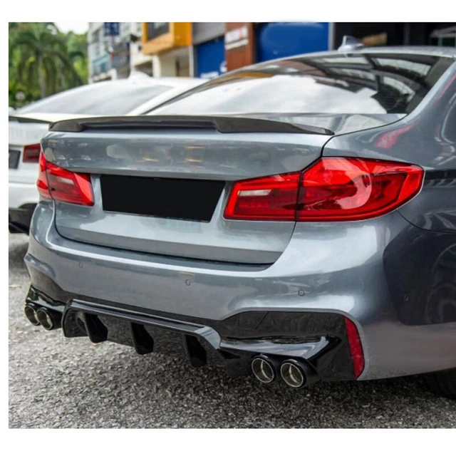 FOR BMW 5 Series G30 G31 Glossy Black Rear Bumper Diffuser M5 ...