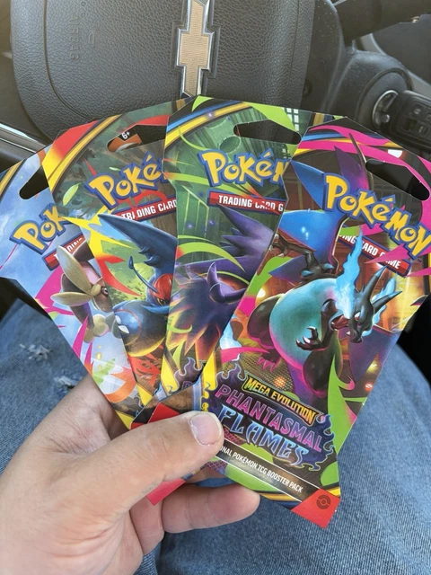 POKÉMON MEGA EVOLUTION Phantasmal Flames sleeved 4x Booster Packs ...