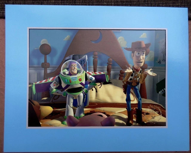 TOY STORY ART Buzz lightyear Woody Vintage Lithograph 1996 14" x 11 ...