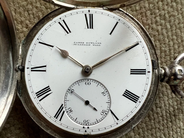 ANTIKE JAMES GOWLAND - full Hunter Pocket Watch Silver - 50 mm London ...