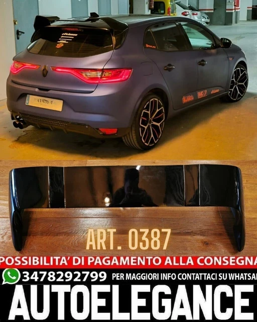 SPOILER DE TOIT Adapté Pour Renault Megane 4 Iv Look Standard Rs Noir ...