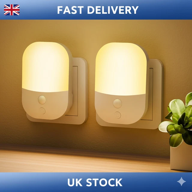 PLUG IN NIGHT Light with Dusk to Dawn Photocell Sensor,2 Pack £15.67 ...