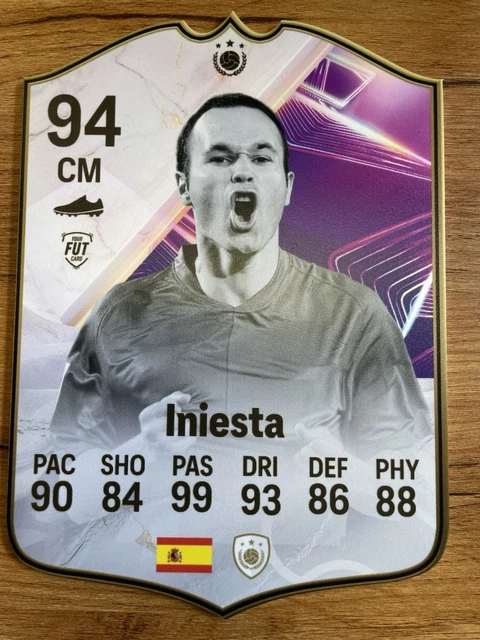 ANDRES INIESTA BARCELONA FIFA 2025 FUT Card Size A5 Spain £21.47 ...