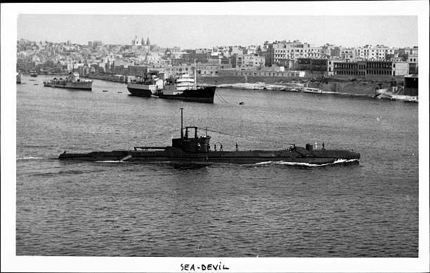 BRITISH ROYAL NAVY Submarine HMS Sea Devil SHIPPING NAVAL OLD PHOTO $8. ...