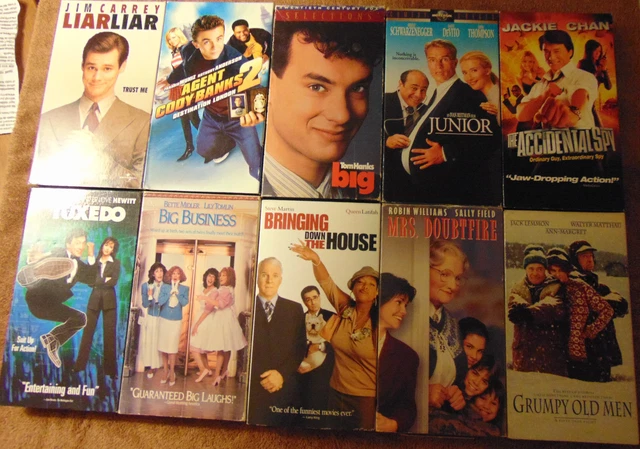 LOT OF 10 COMEDY VHS Tapes - Jackie Chan Jim Carrey Robin Williams ...
