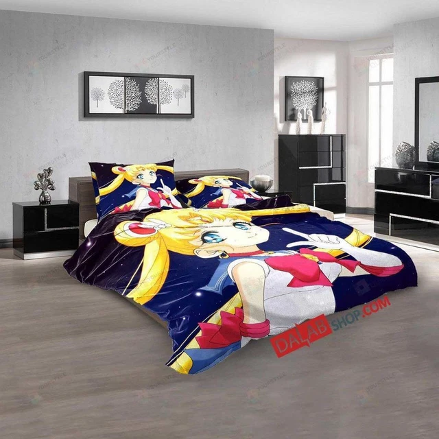 ANIME SAILOR MOON V Quilt Duvet Cover Set Soft Double Bedroom Decor ...