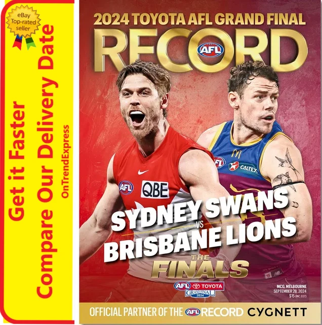 2024 AFL GRAND Final Footy Football Record Sydney Swans v Brisbane ...