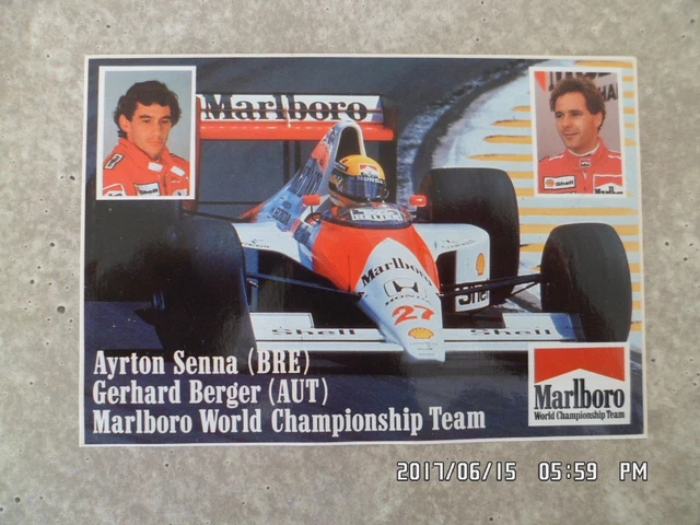 MARLBORO WORLD CHAMPIONSHIP Team Ayrton Senna Gerhard Berger K52 ...