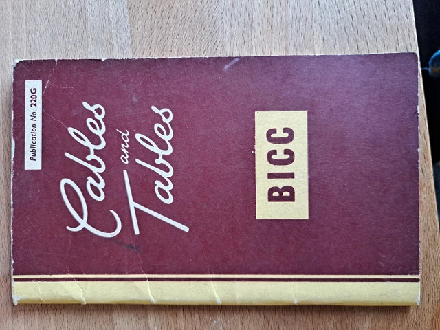 VINTAGE BRITISH INSULATED Callender's Cables and Tables guide - August ...
