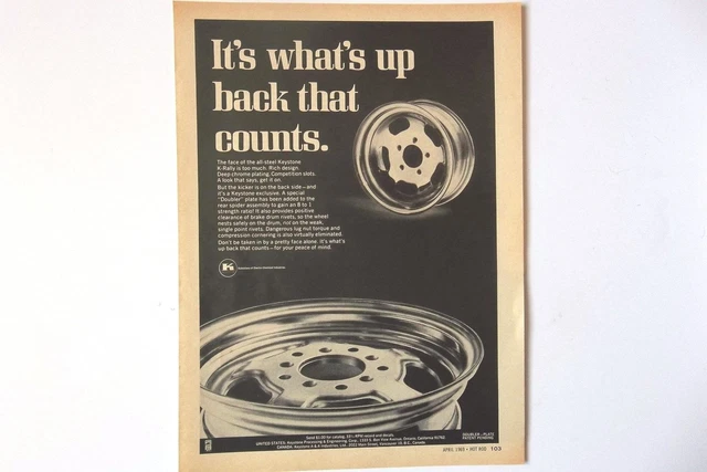1969 KEYSTONE MAG Rims Wheels Vintage Original Print Ad Car Automobile ...