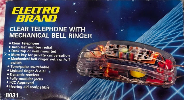VINTAGE ELECTRIC BRAND Clear Transparent See Through Telephone New In ...