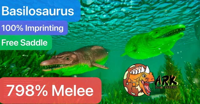 ARK SURVIVAL ASCENDED pve 798% Melee Basilosaurus, 100% Imprinting ...