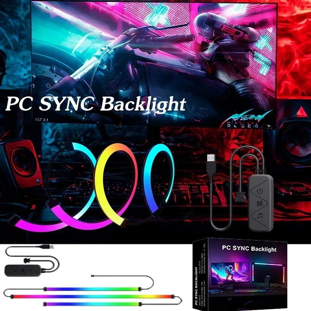 DC5V USB RGBIC LED Strip Light for PC Monitor Sync Game Room Decor 24 ...