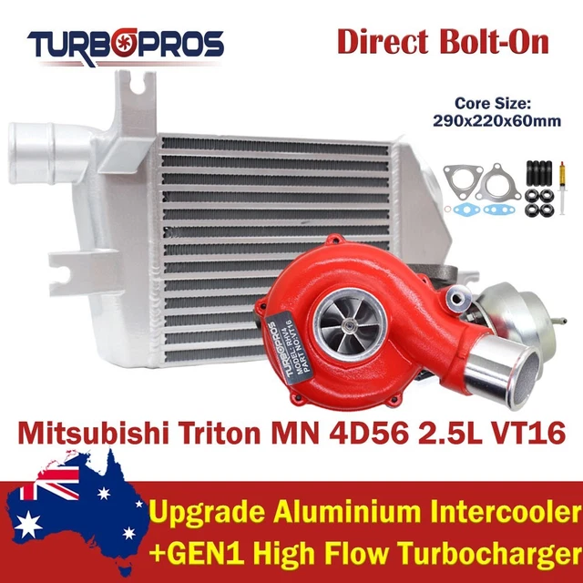GEN1 HIGH FLOW Turbo+60mm Intercooler For Mitsubishi Triton MN 4D56 2 ...