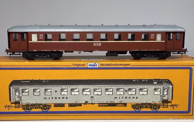 RARE PREFO MODEL Railways Piko Norwegian NSB 3rd Class Coach 426/144 ...