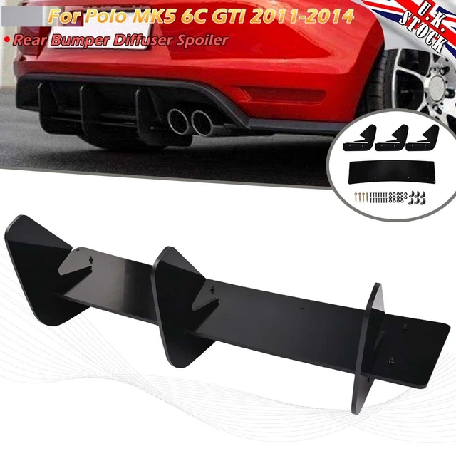 REAR BUMPER DIFFUSER Spoiler Body Kit Black For Polo MK5 6C 2011-2014 ...