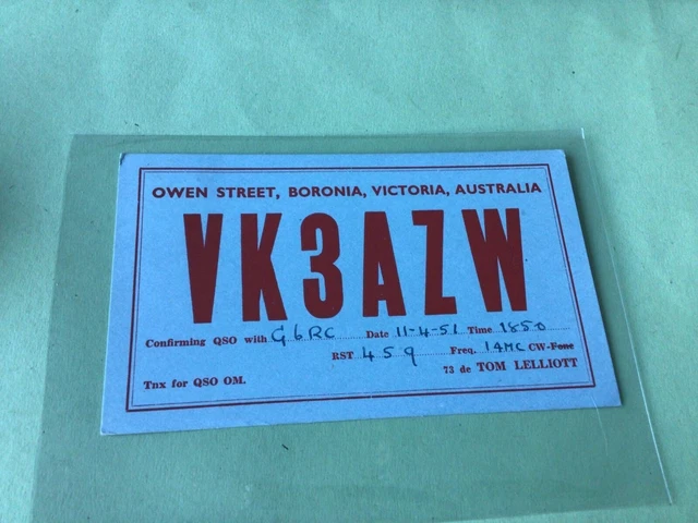 VINTAGE QSL RADIO communication Card Australia 1950 Ref 52816 £8.85 ...