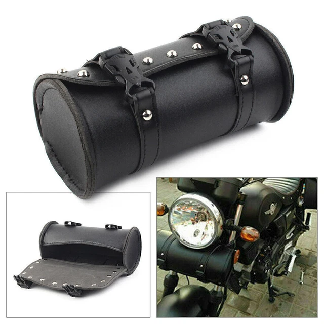 Motorcycle Tool Bag Vintage Real Leather U2013 2 Strap Buckle Kemimoto ...