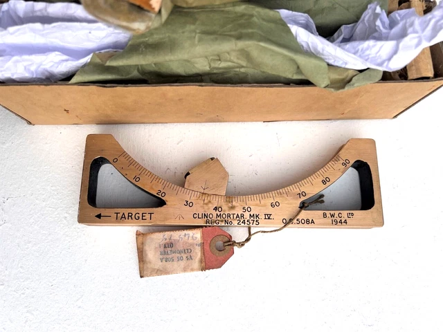 VINTAGE BRASS 1944 CLINOMETER - WW2 Gunner's Level, Clino Mortar Mk 4 ...
