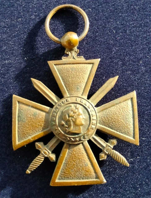 1914-1918 WW1 FRENCH Croix De Guerre France War Medal Original With ...