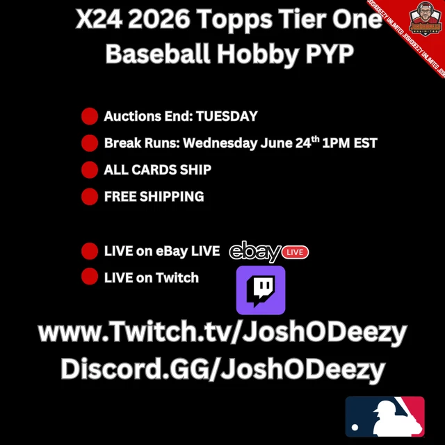JACKSON HOLLIDAY 2026 Topps Tier One Baseball Player Break 24 Box 2 ...