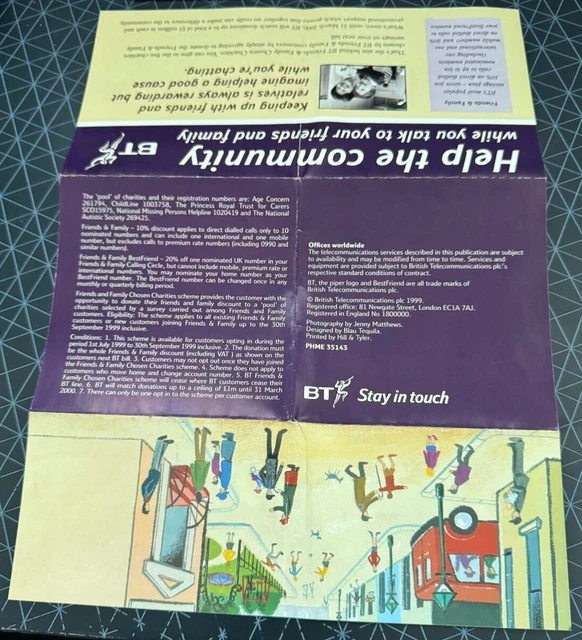 UK BT PHONECARDS - BT Help The Community Promo Leaflet £1.49 - PicClick UK