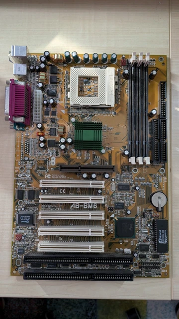 ABIT BM6 SOCKET 370 motherboard including CPU and RAM, PLEASE READ DESC ...