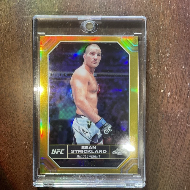 2024 TOPPS CHROME UFC #174 Sean Strickland réfracteur or 10/50 EUR 64 ...