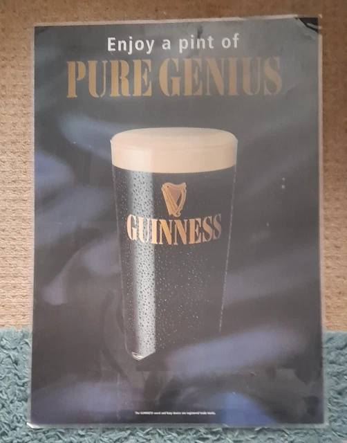 DOUBLE SIDED LAMINATED Guinness Poster £8.95 - PicClick UK