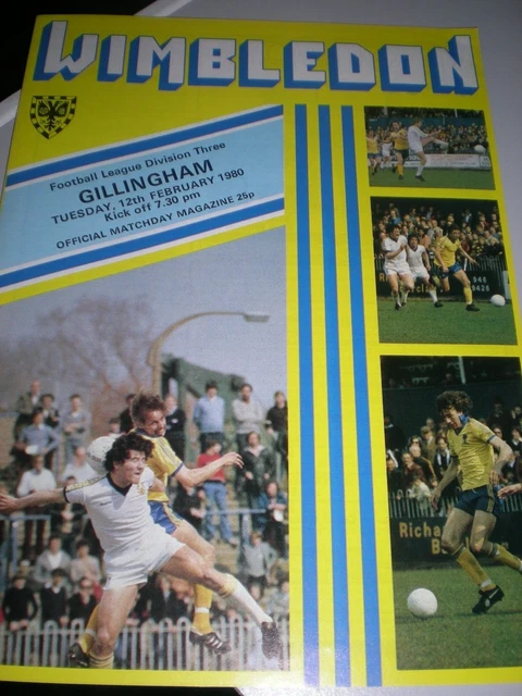 WIMBLEDON V GILLINGHAM, 12th FEBRUARY 1980, MINT CONDITION, NO WRITING ...