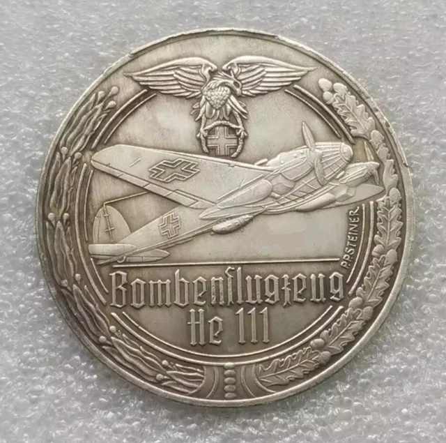 WW2 GERMAN HE 111 Bomber Luftwaffe METAL Medal Coin Collectable World ...