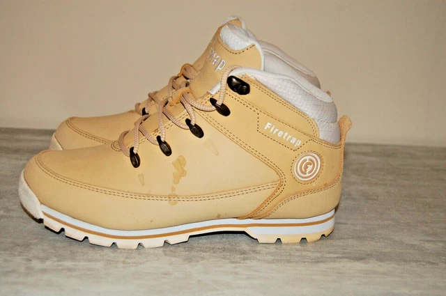 FIRETRAP MENS BOOTS Honey Tan Brown Nubuck Leather Size UK 6 EU 39 £14. ...