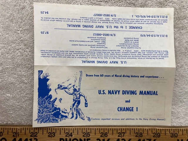 1960S US NAVY Diving Brochure Civilian Manual Order Form Vintage $3.99 ...