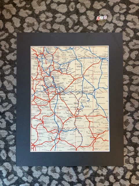 SCARCE VINTAGE BRITISH RAILWAYS TRANSPORT TRAIN MAP , 1948 Nottingham ...